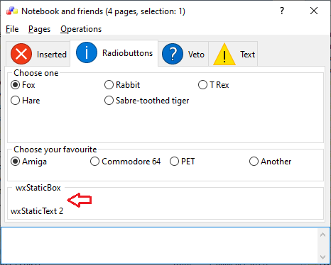 Items inside a wxStaticBox on a wxNotebook page are not visible anymore and using mixed parents ...