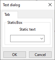 Items inside a wxStaticBox on a wxNotebook page are not visible anymore and using mixed parents ...