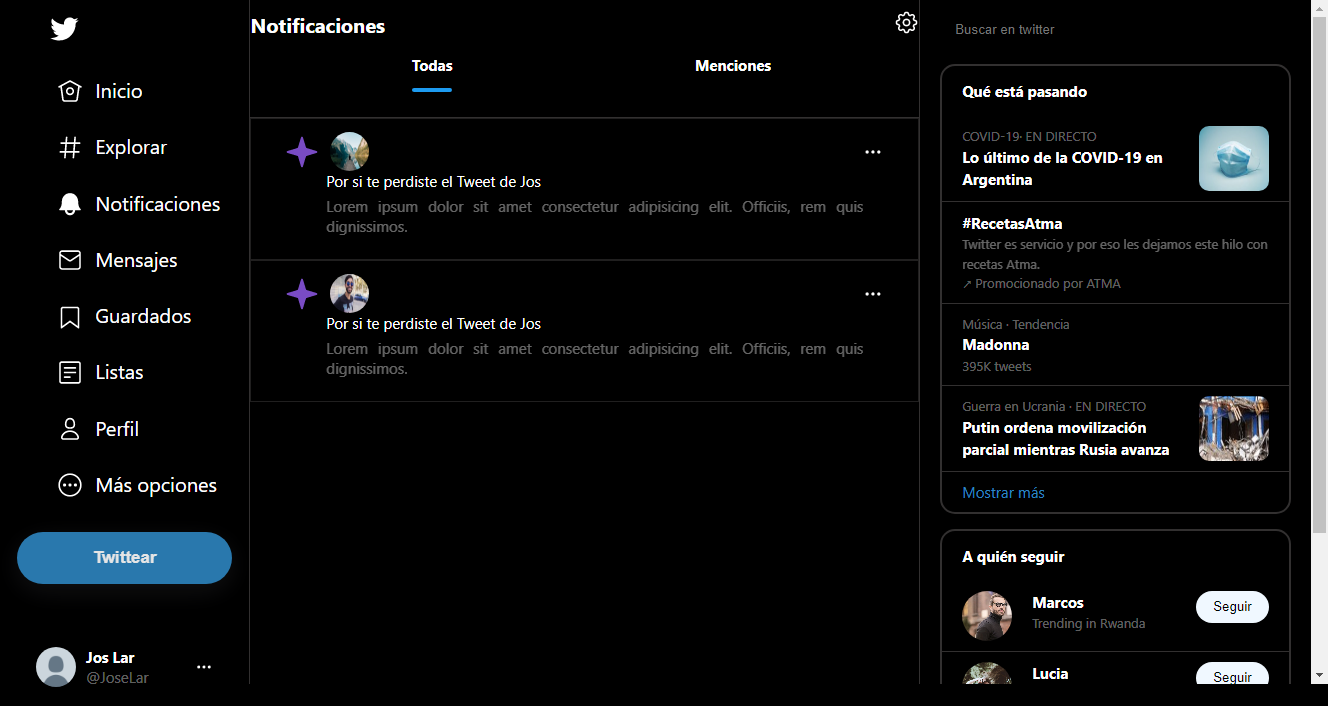 GitHub - josseLara/React-JS-Twitter-Front-End-
