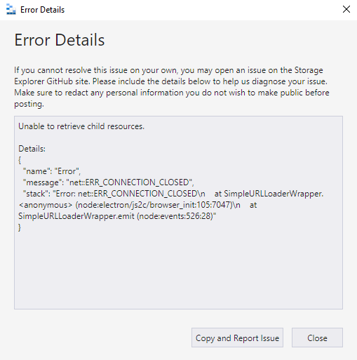 error on opening Blob Containers or File Shares · Issue #6067 · microsoft/AzureStorageExplorer ...