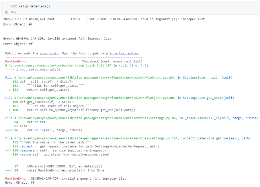 Accessing child objects for materials (root.setup.materials()) after activating combustion model ...