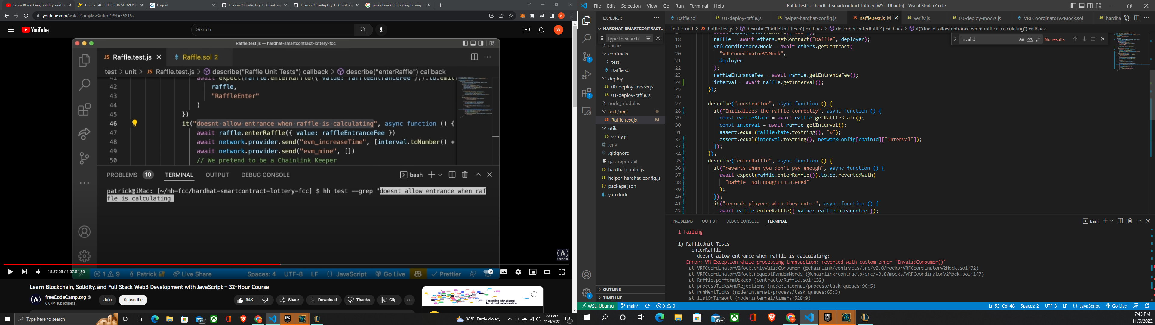 Lesson 9 Test Error · Smartcontractkit Full Blockchain Solidity Course Js · Discussion 3728