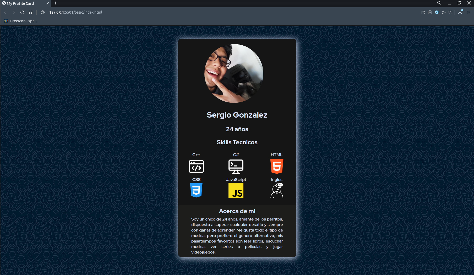 GitHub - SergioGonzM/profile_card