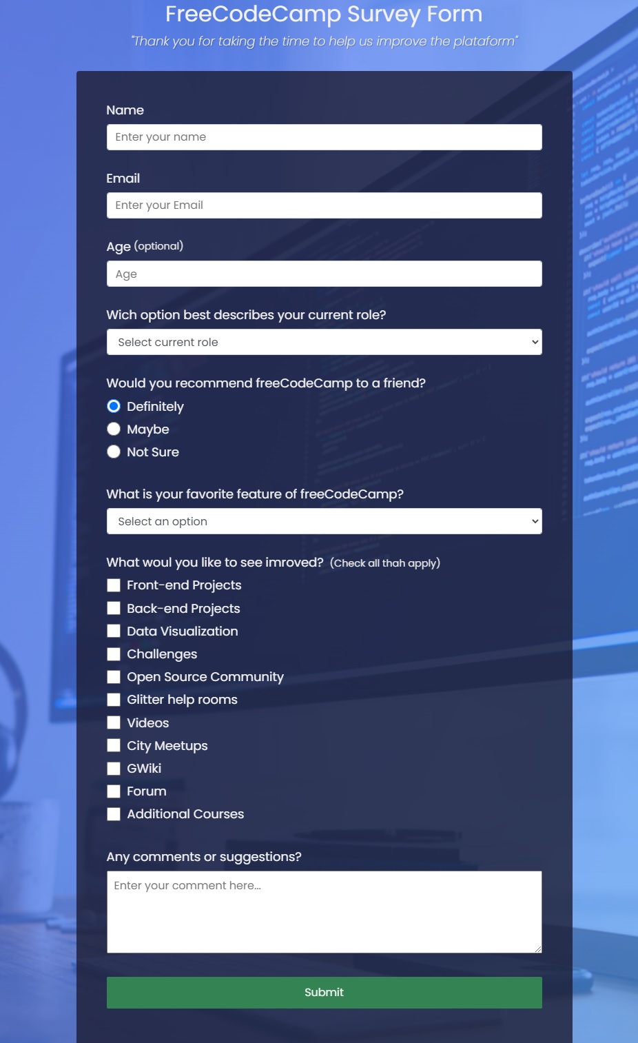 GitHub - 0smarLP/form-project-codefreecamp.github.io: Form create with ...
