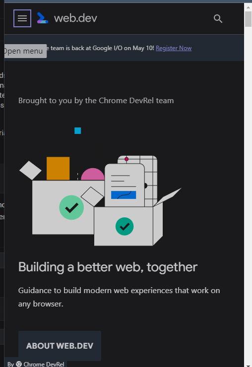 Navbar in mobile form · Issue #9874 · GoogleChrome/web.dev · GitHub