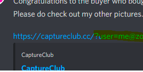 The URL of my CC page "should not" include my Email address to avoid disclosing personal ...