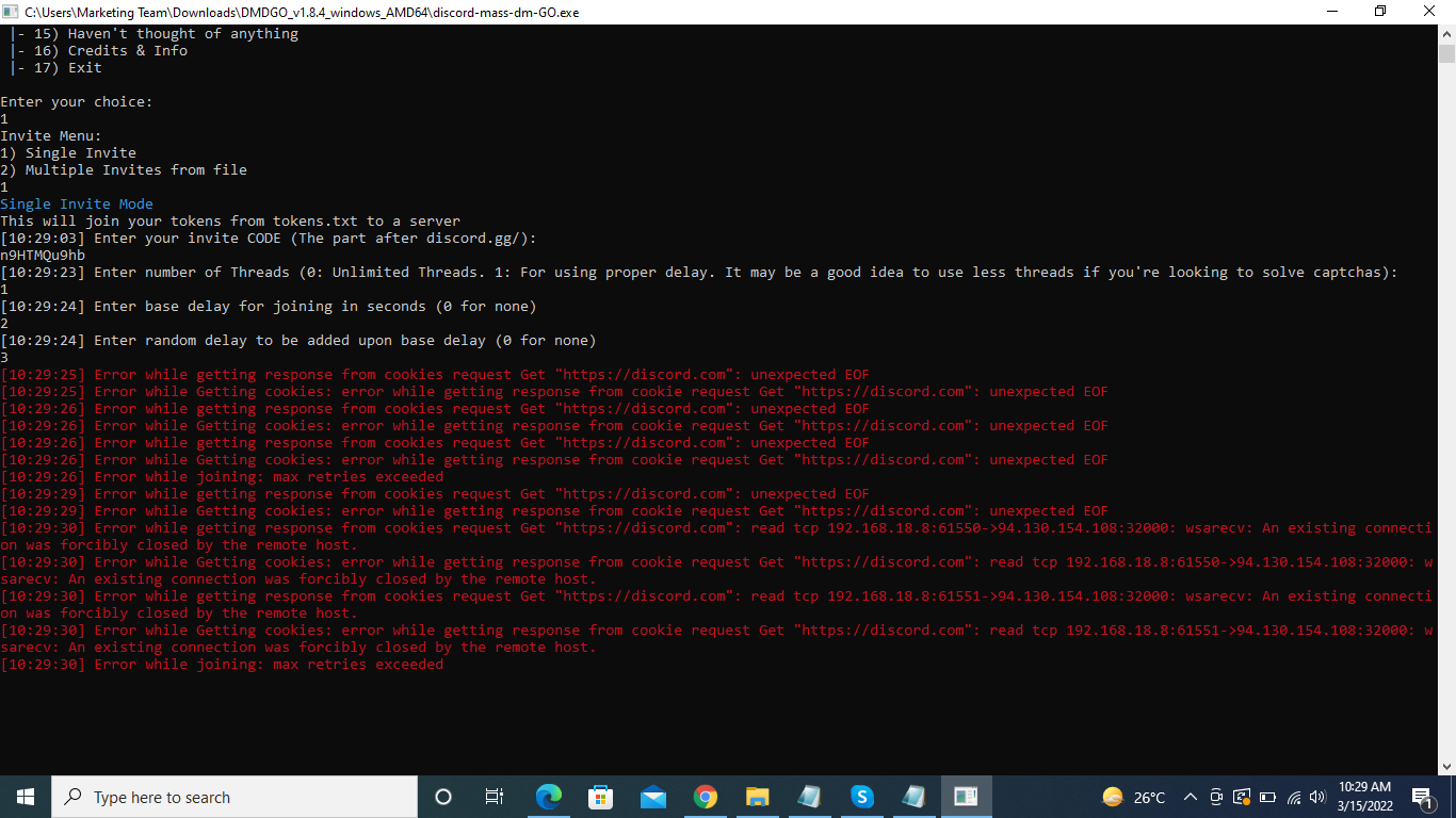 Proxy Error · Issue 412 · V4nsh4jdiscord Mass Dm Go · Github 