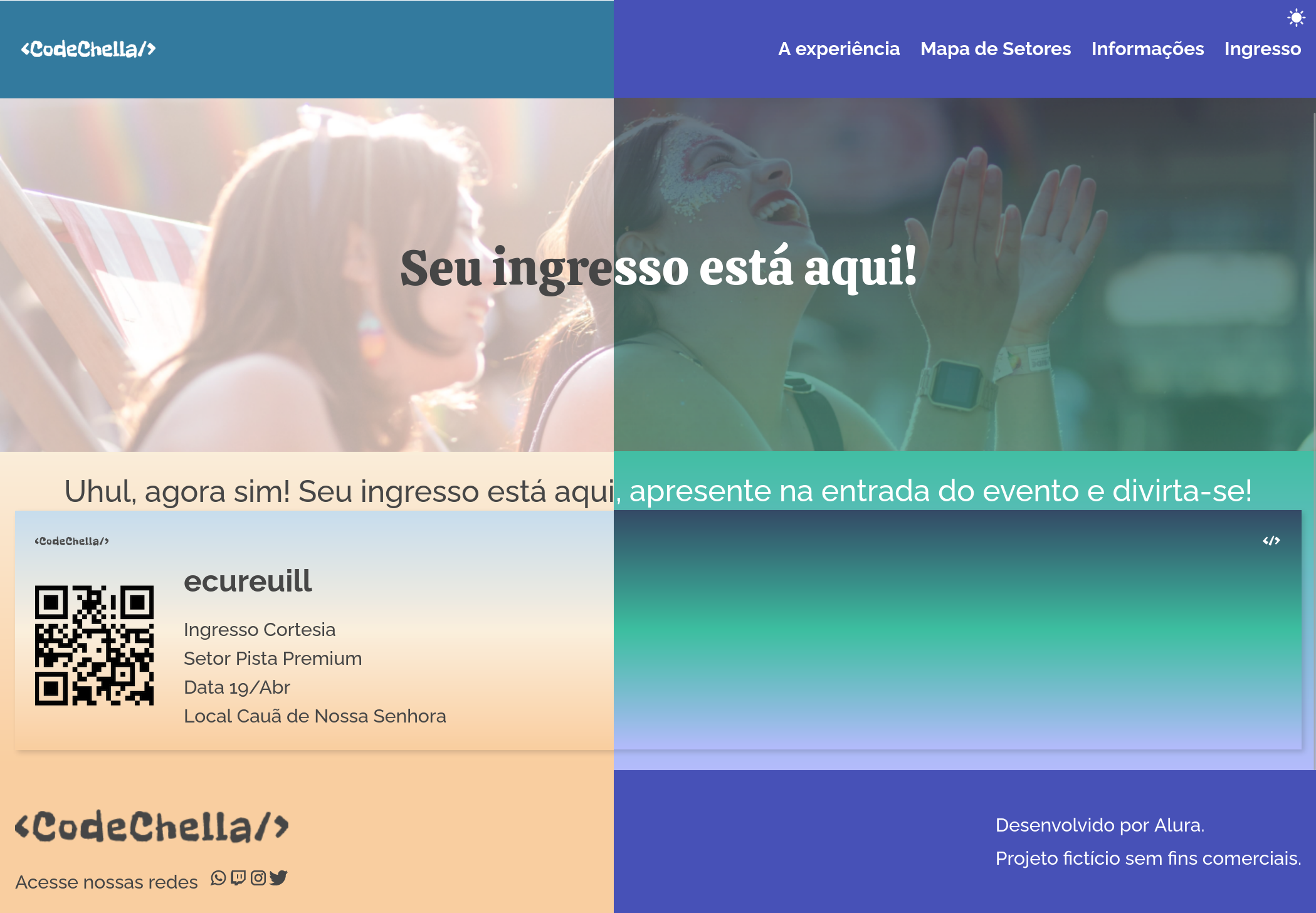 GitHub - ecureuill/codechella: SPA developed as result of Alura 6th Front-End Challenge