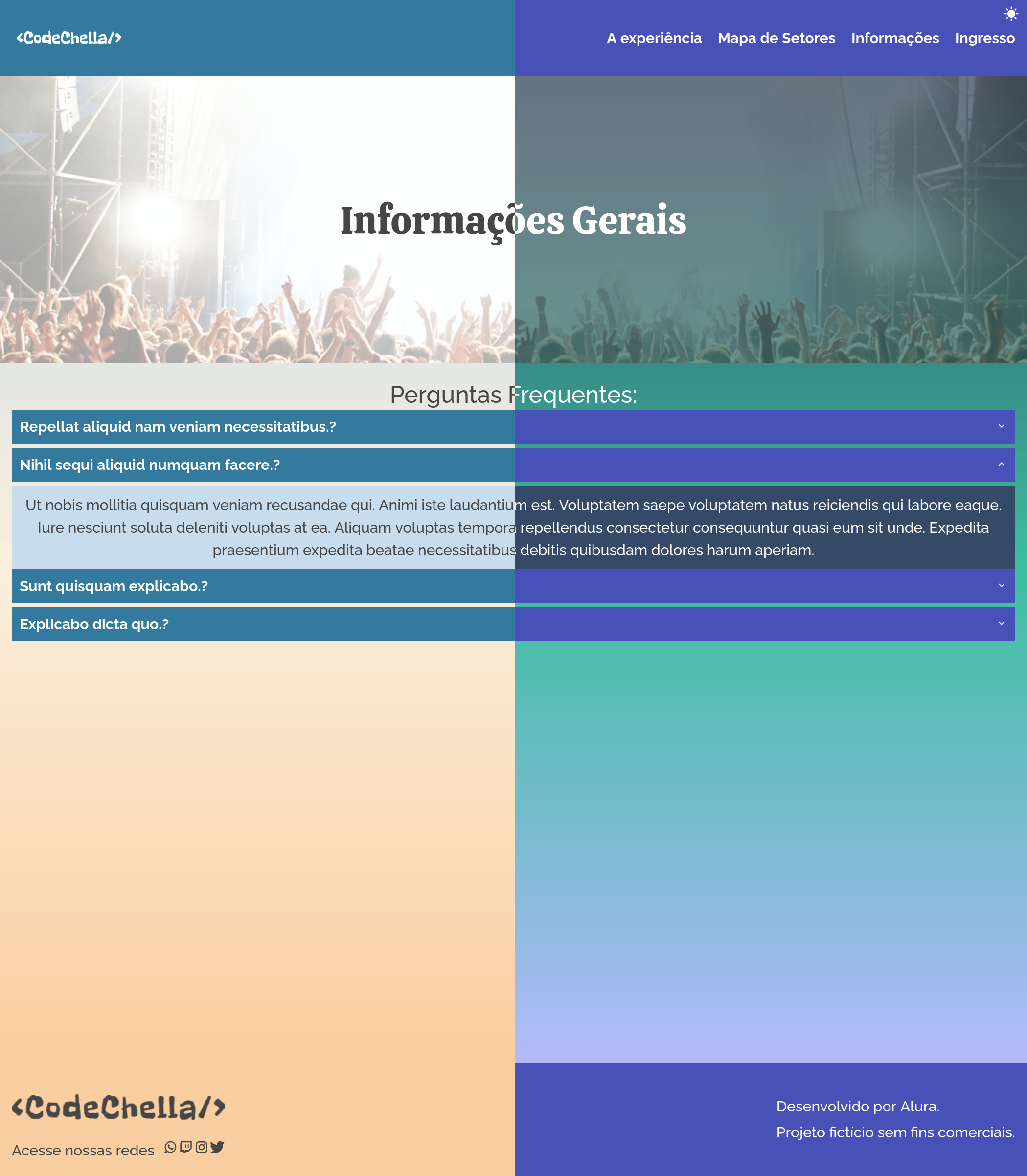 GitHub - ecureuill/codechella: SPA developed as result of Alura 6th Front-End Challenge