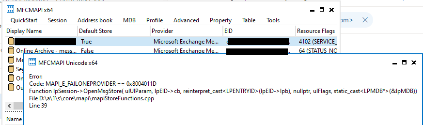 MAPI_E_FAILONEPROVIDER == 0x8004011D when openingen mailbox in Online mode · Issue #529 ...