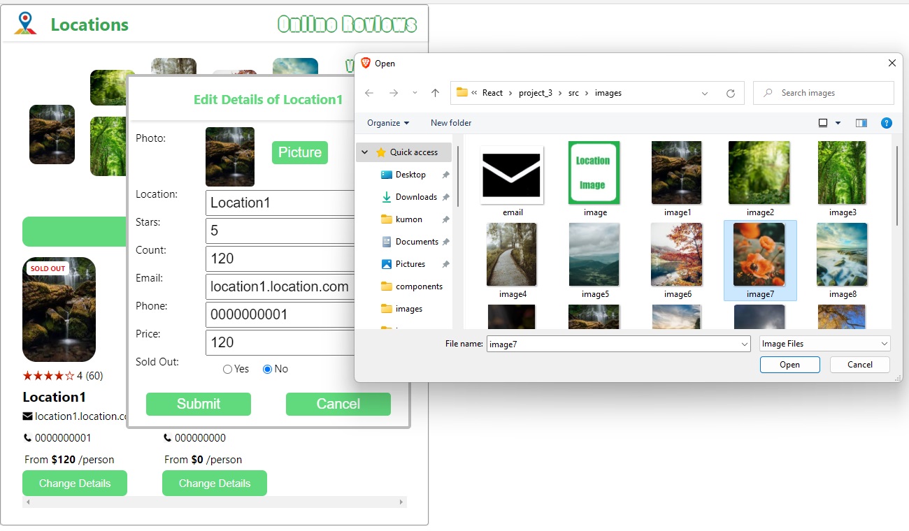 GitHub - simigate/react-Locations