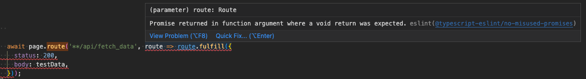 [BUG] RouteHandlerCallback type incompatible with async route.* methods · Issue #19855 ...