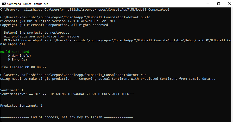 [CLI] Generated project doesn't run or build · Issue #2010 · dotnet/machinelearning-modelbuilder ...