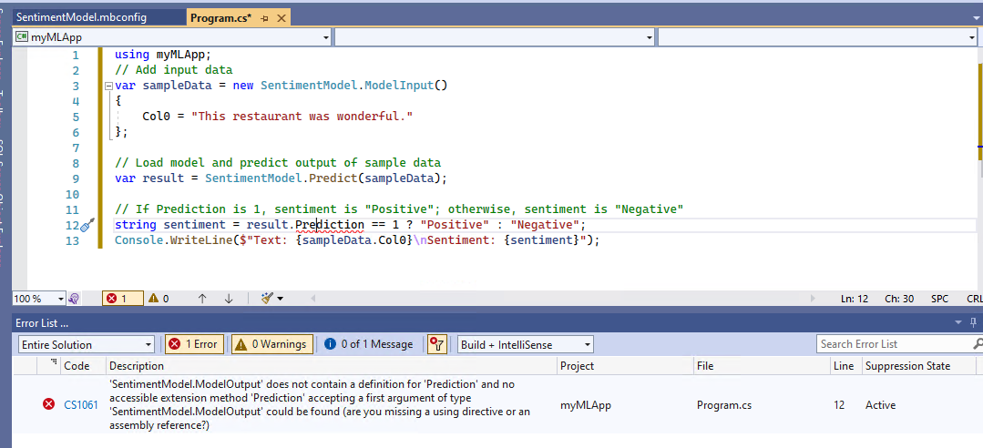 Modeloutput Does Not Contain Prediction · Issue 2090 · Dotnetmachinelearning Modelbuilder · Github