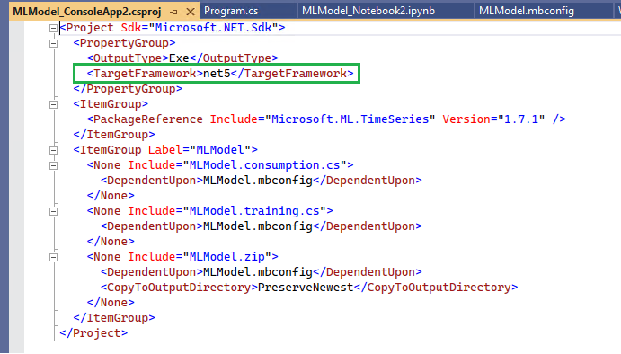 Forecasting: Generated Console App cannot run on .NET6.0 in VS2022. · Issue #2220 · dotnet ...