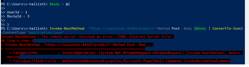 Recommendation: Generated Web API is running failed with error 500. · Issue #2236 · dotnet ...