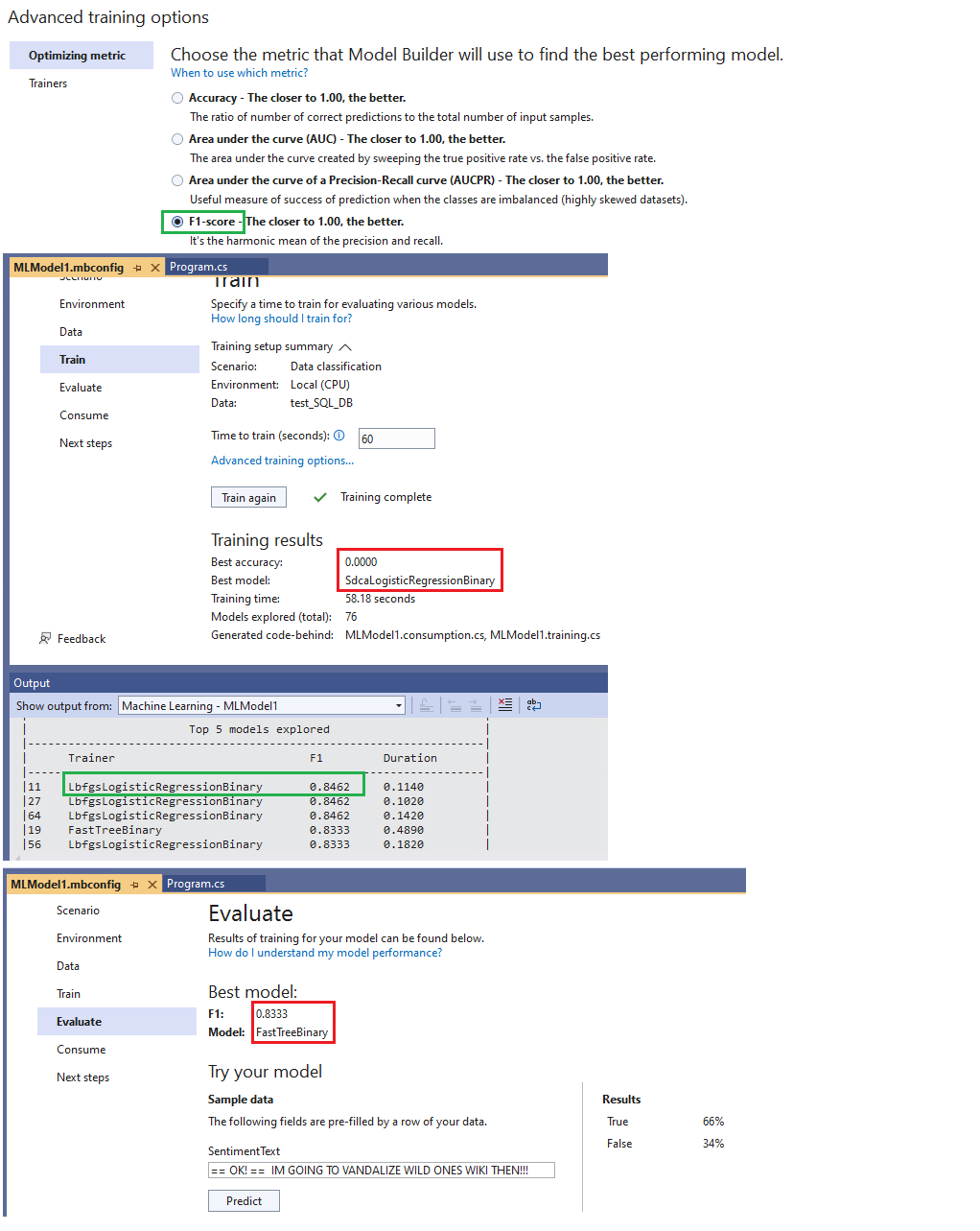 Data classification: The best model and its value are wrong for the ...