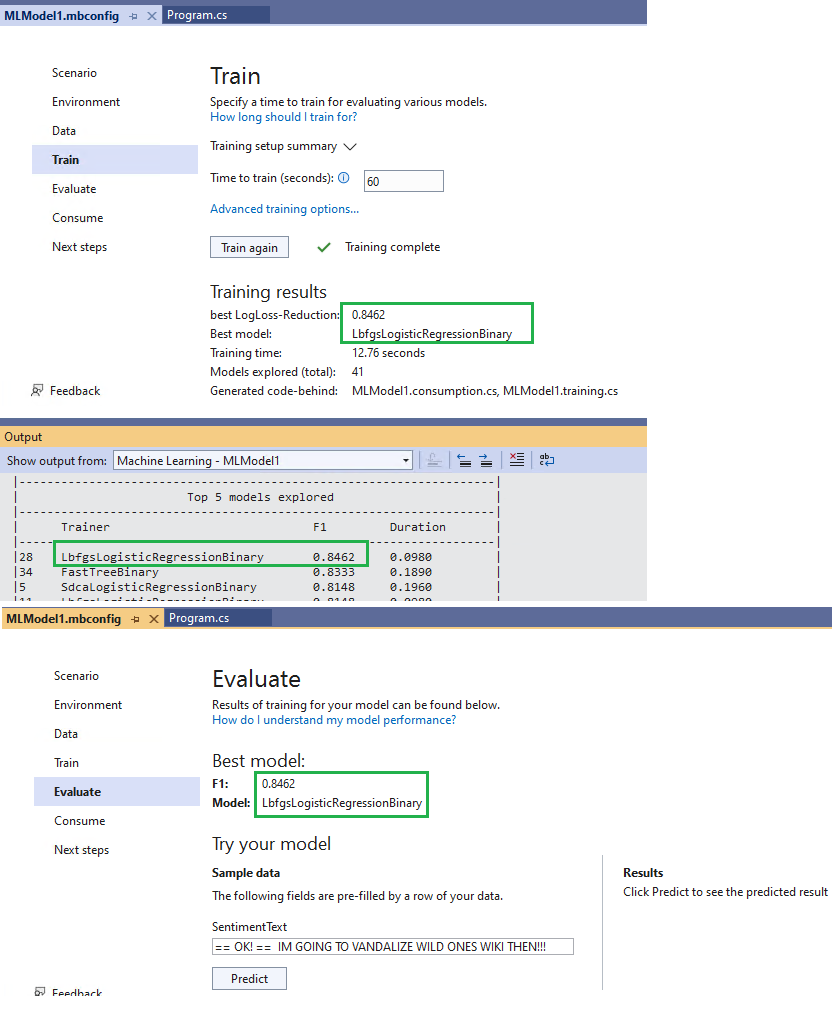 Data classification: The best model and its value are wrong for the metric "Log-Loss Reduction ...