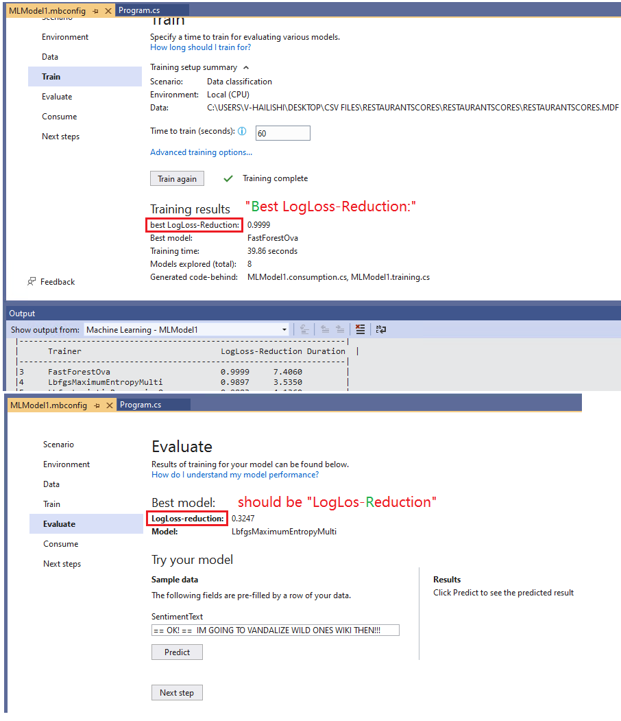 Data Classification First Letter Should Be Capitalized On The Train And Evaluate Pages When