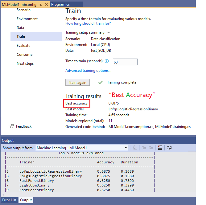 Data Classification First Letter Should Be Capitalized On The Train And Evaluate Pages When