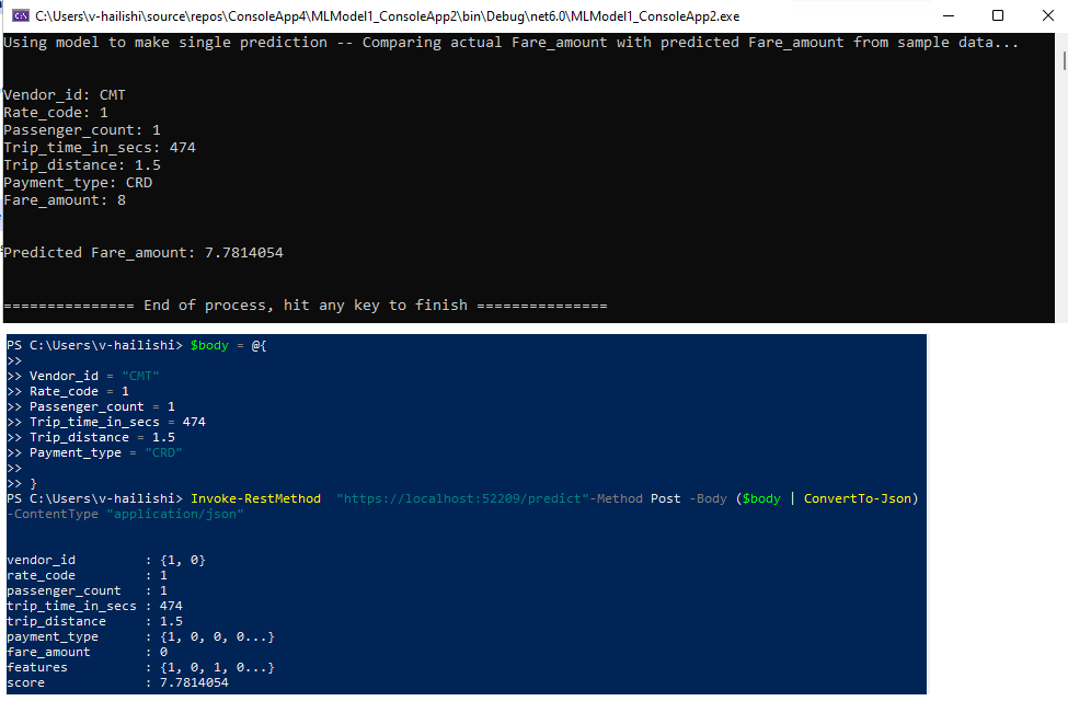 Value Predication The Generated Console App And Web Api Projects Run Failed When Using Metric