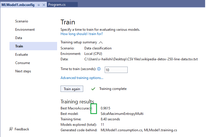Data classification: Symbol ":" is missing in the training result on ...