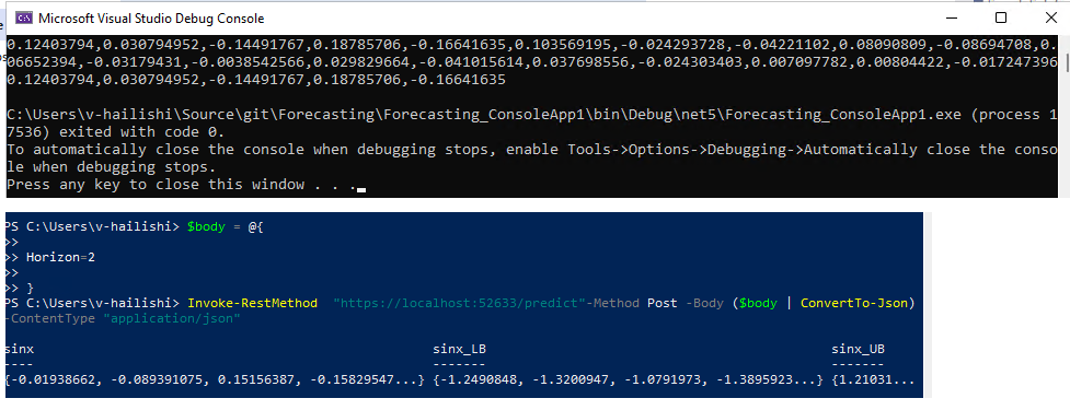 Forecasting The Generated Console App And Web Api Projects Run Failed · Issue 2249 · Dotnet 