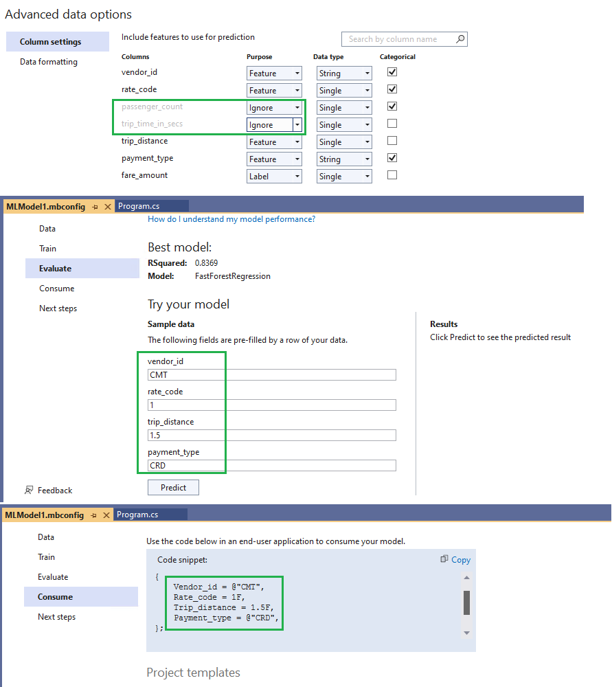The ignore settings will not be reflected on Evaluate page and Code ...