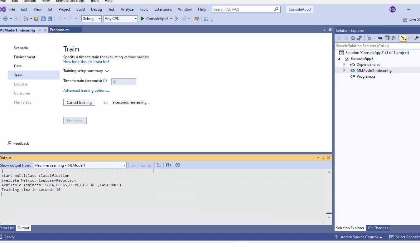 Data Classification When The Training Status Showing Completed The Output Windows Is Still In 5838