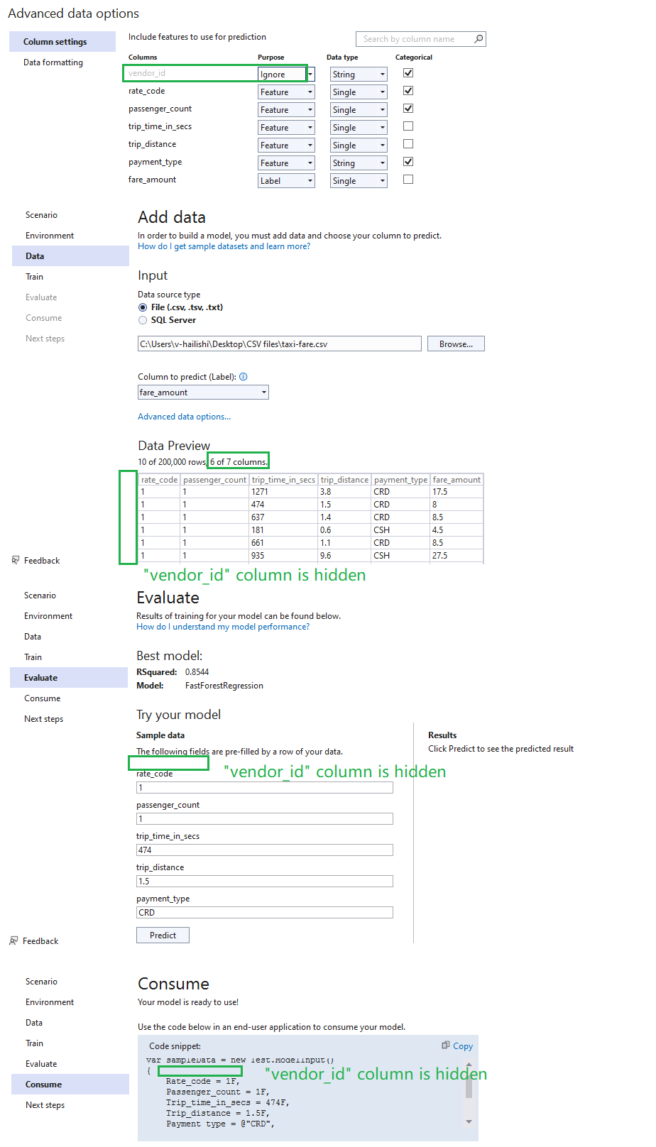 Ignored column values are used for sample data, evaluate, & ModelInput code · Issue #2115 ...