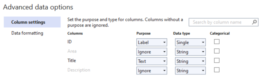 Recommendation: Non-Label/Item/User columns should be "Ignore" · Issue #2296 · dotnet ...