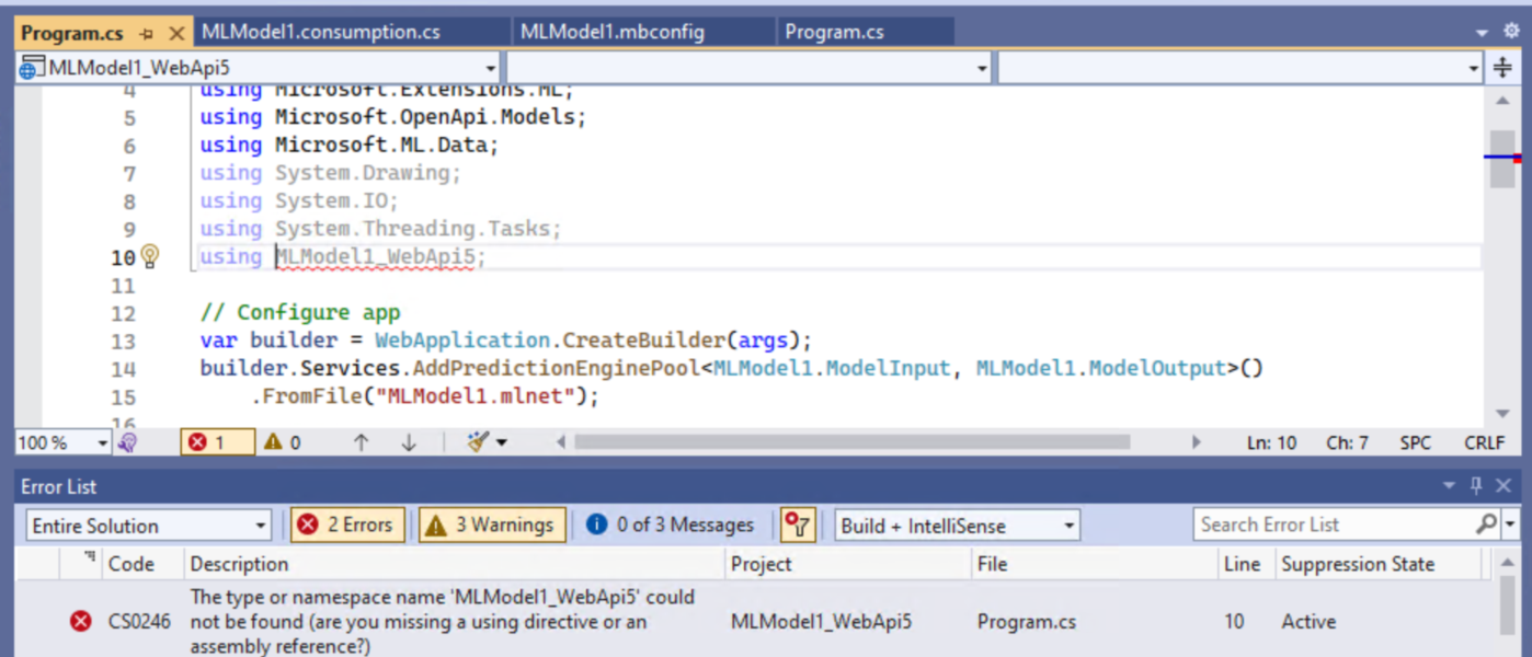 Image classification-Azure: The generated Console App is running failed. · Issue #2436 · dotnet ...