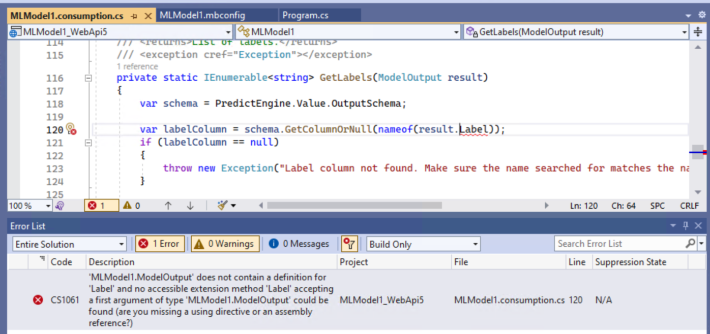 Image classification-Azure: The generated Console App is running failed. · Issue #2436 · dotnet ...