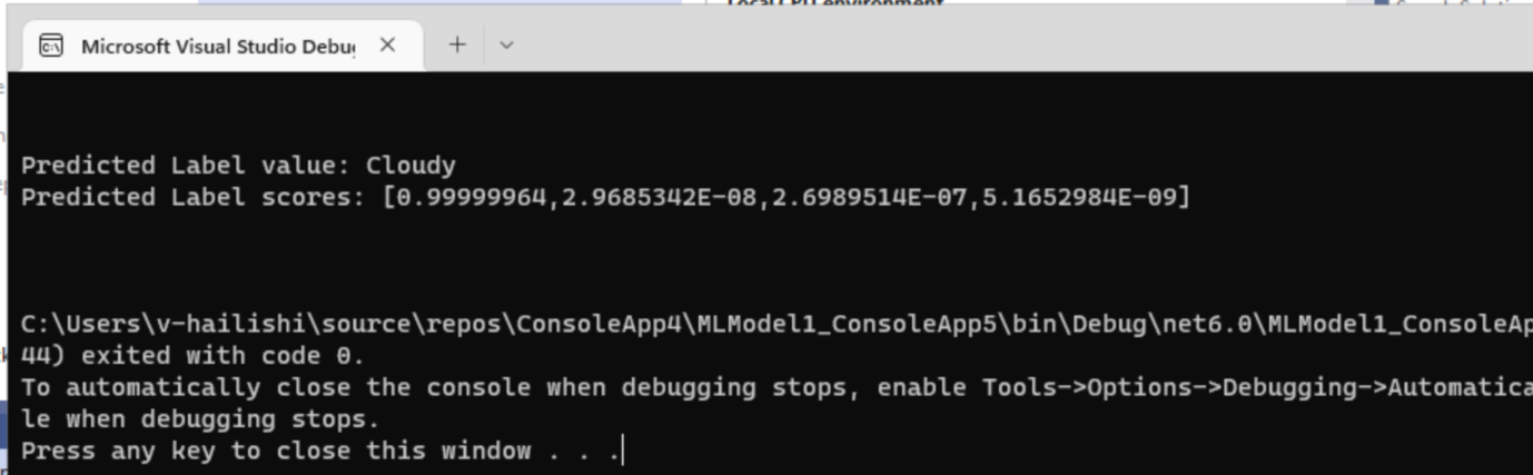 Image classification-Azure: The generated Console App is running failed. · Issue #2436 · dotnet ...