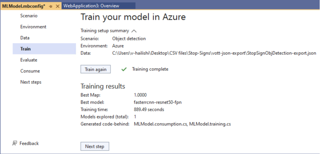 All scenarios: The training results are missing on the Train page. · Issue #2455 · dotnet ...