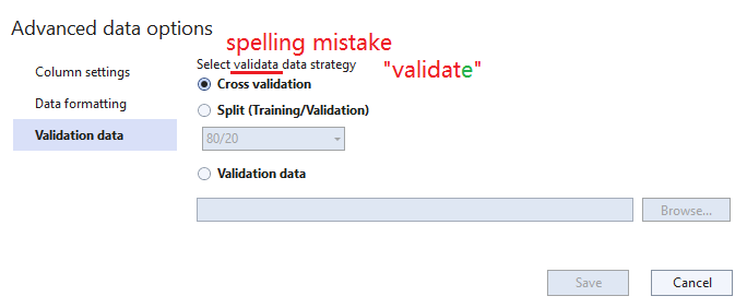 Word "validate" is spelled incorrectly on the "Validation data" tab. · Issue #2533 · dotnet ...