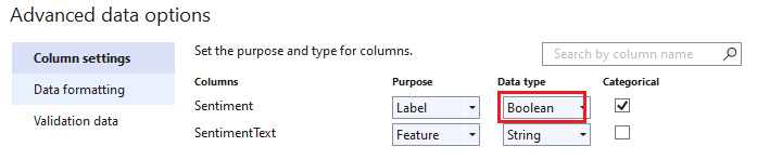 Data classification: Training would be failed when choosing the third ...