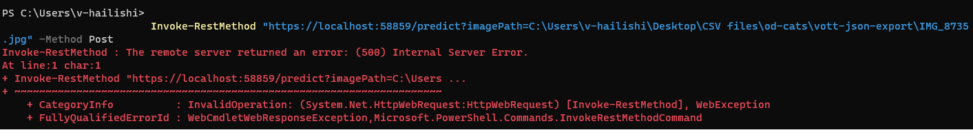 Object Detection Local The Generated Web Api Project Is Running Failed · Issue 2628 · Dotnet 