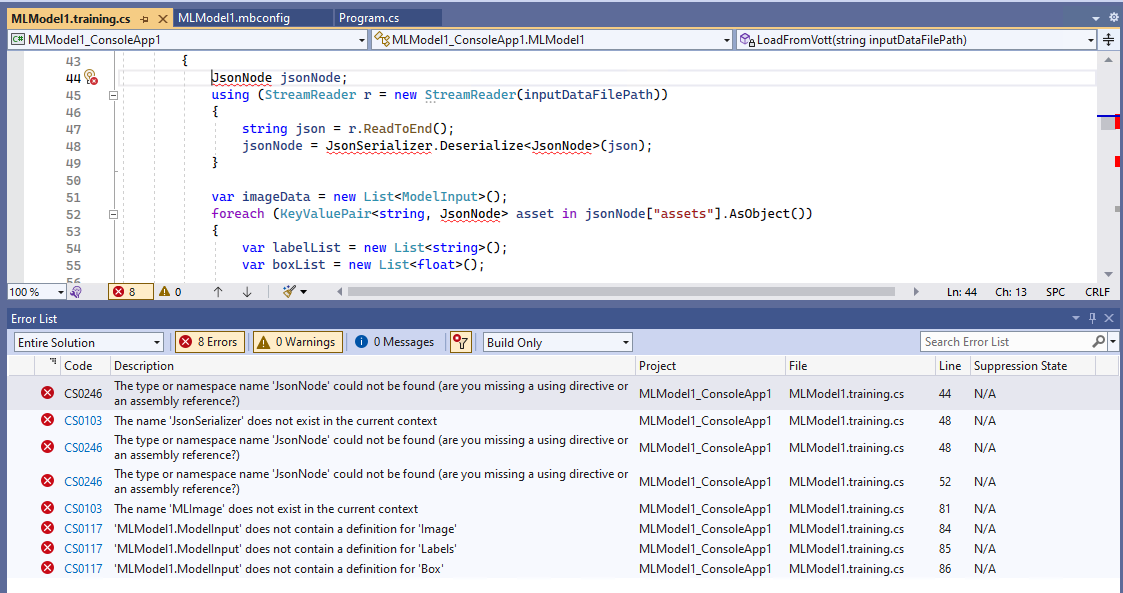 Object detection-Azure: Predicted failed and the generated projects are also running failed ...