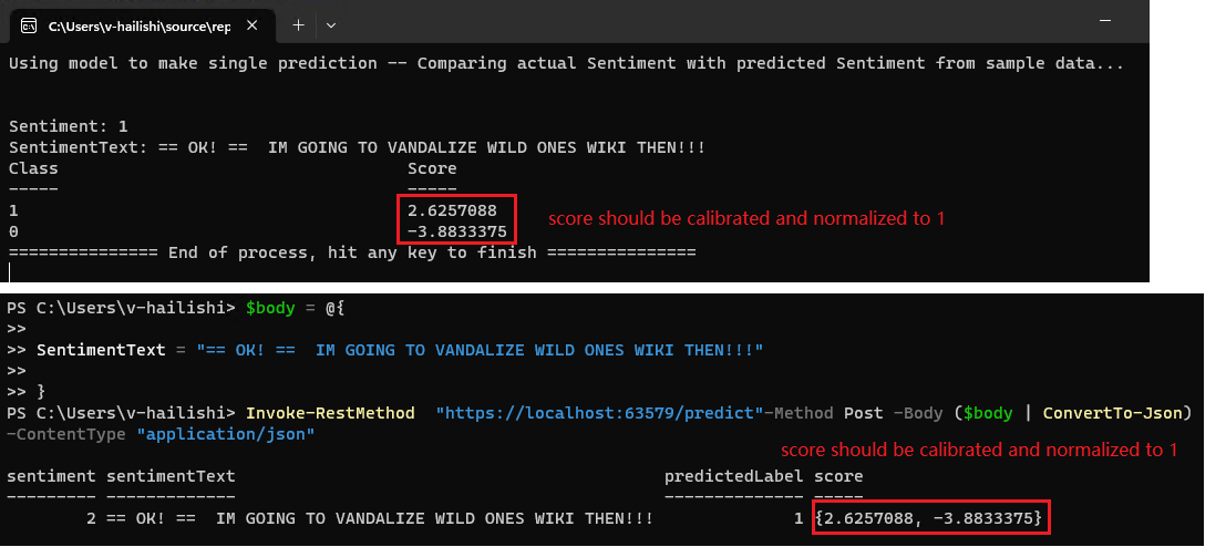 Text Classification The Prediction Score Should Be Calibrated And Normalized To 1 For The