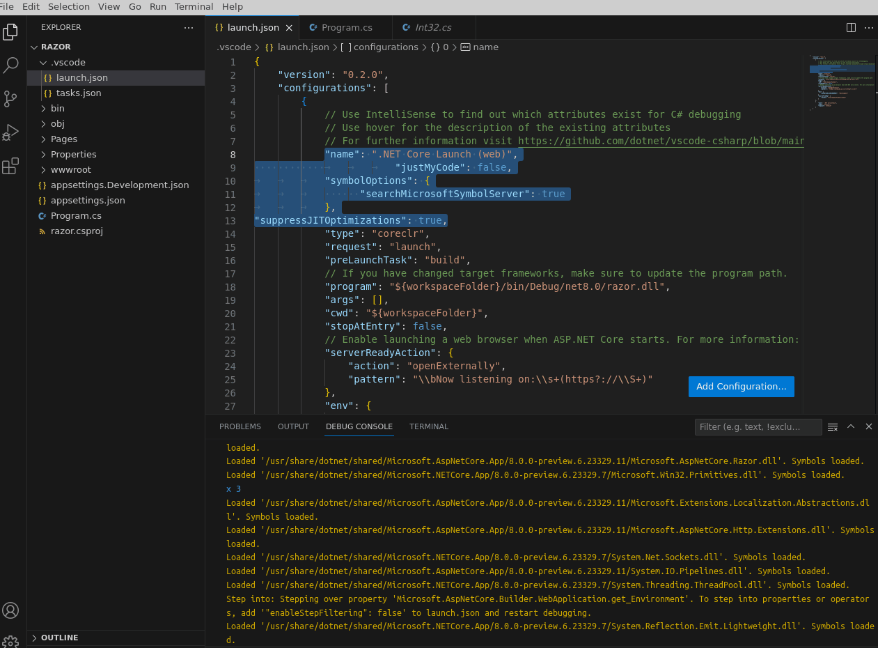 [NETSDKE2E] On Ubuntu20.04, ASP.Net symbols is missing with .NET SDK: 8 ...