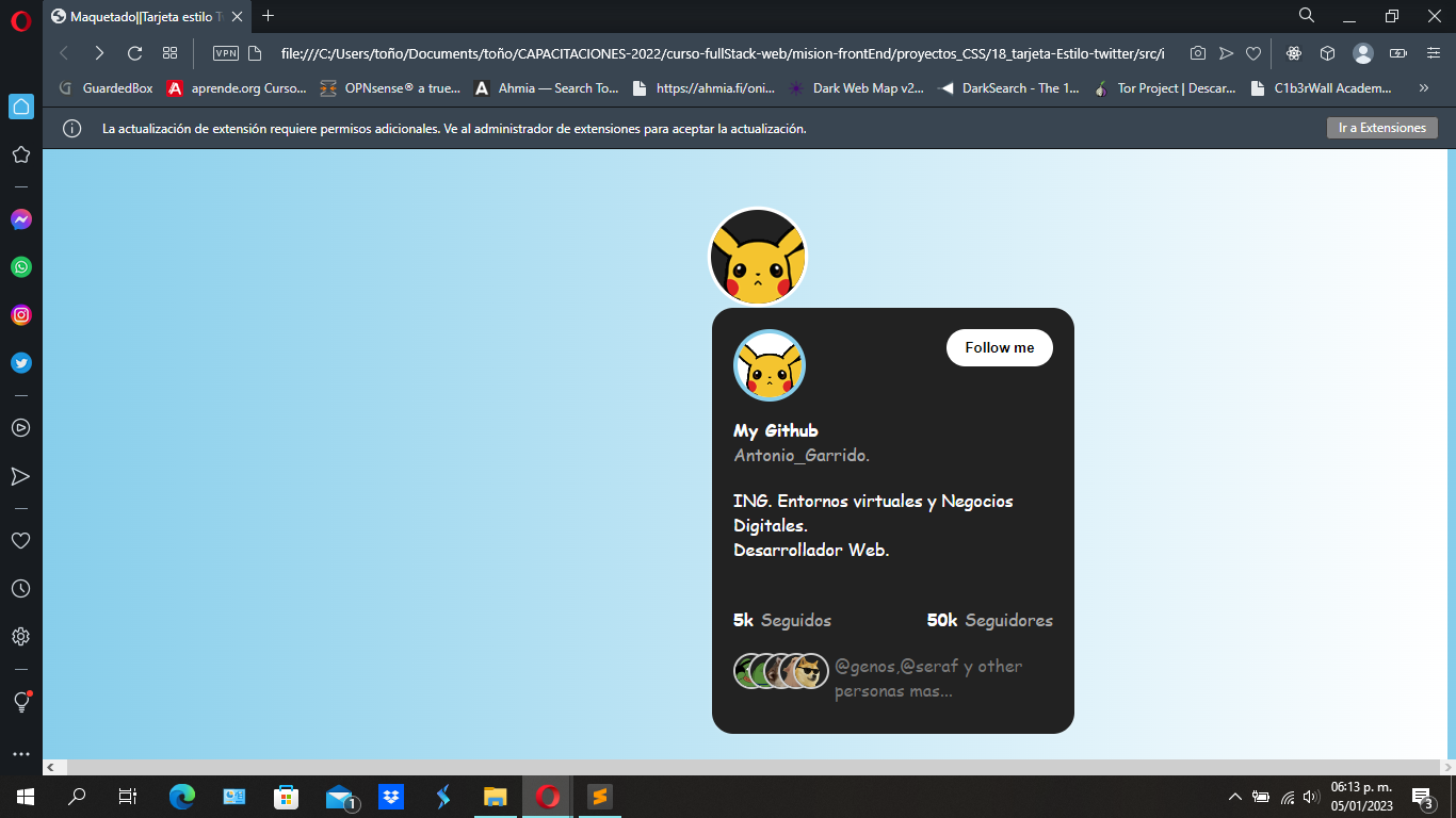 GitHub - AressAntonio/Maquetado-Tarjeta-estilo-Twitter: Pequeño proyecto que simula la ...