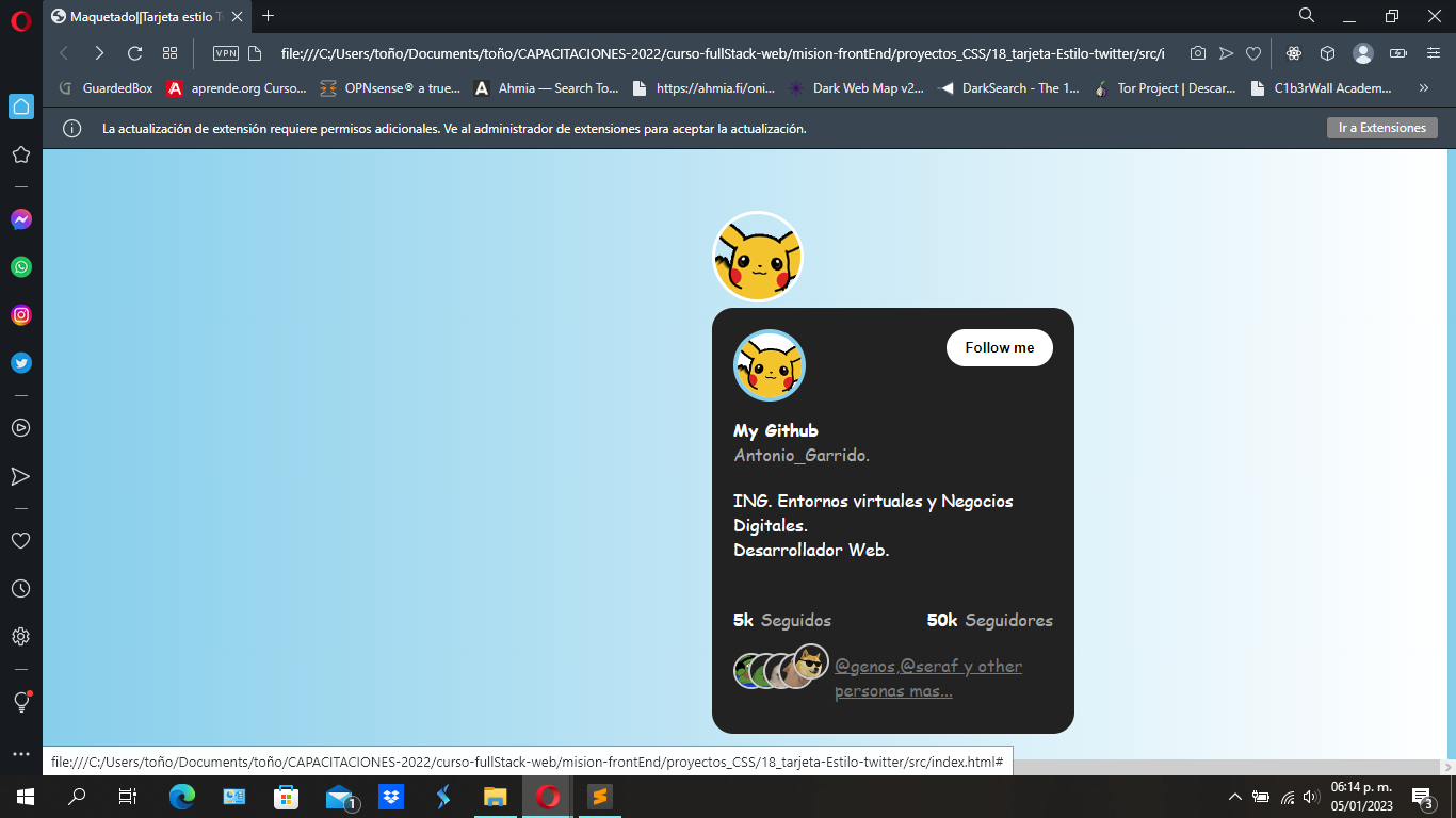 GitHub - AressAntonio/Maquetado-Tarjeta-estilo-Twitter: Pequeño ...
