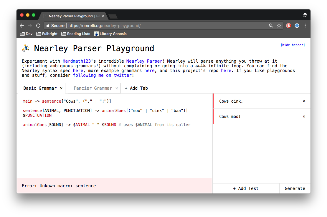 Macro examples in documentation do not compile · Issue #290 · kach/nearley · GitHub