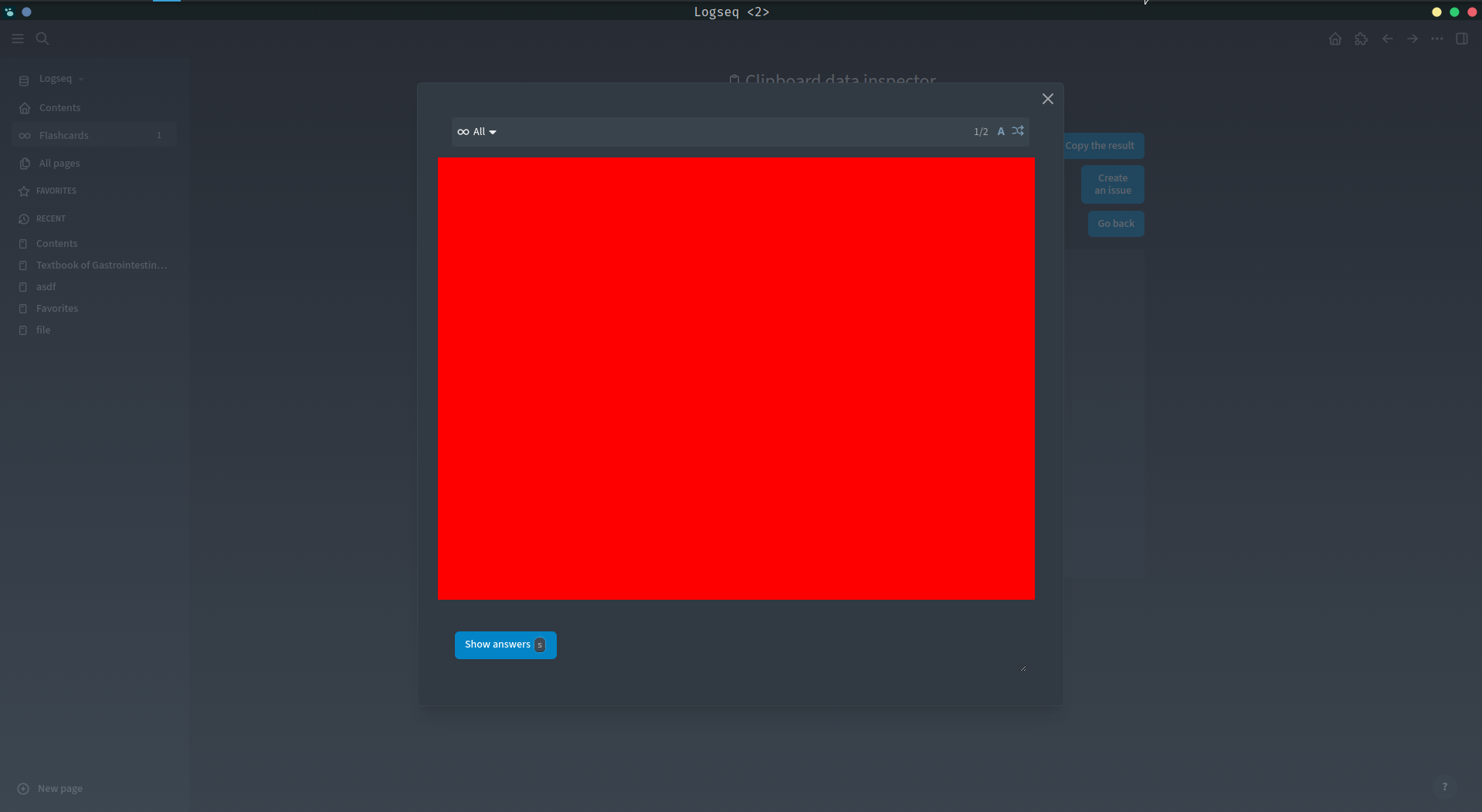 Flashcards Ui Unable To See Button After Click Show Answer · Issue 10017 · Logseqlogseq