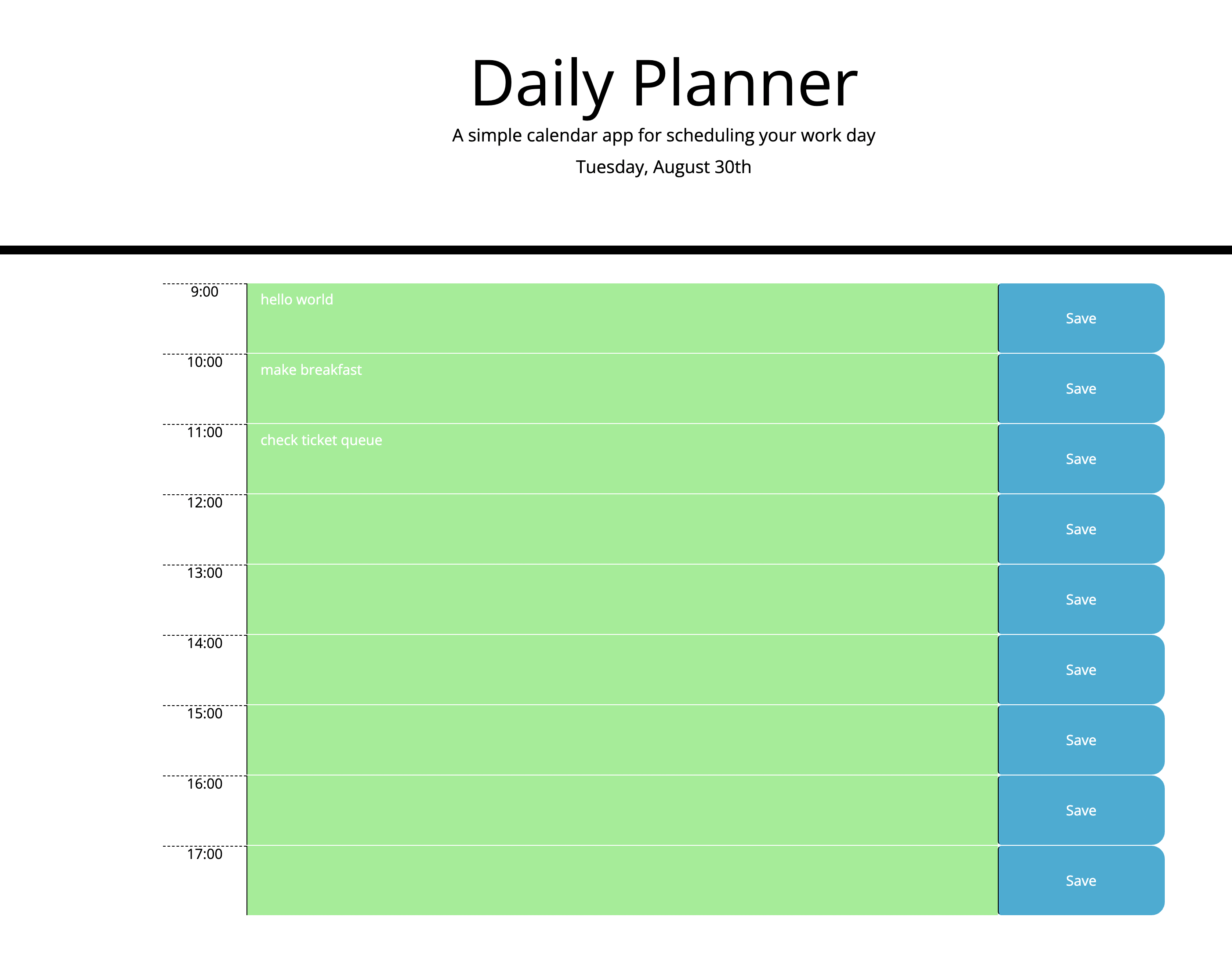 GitHub - MattYouKnowWho/Daily-Planner: A simple calendar application that allows a user to save ...