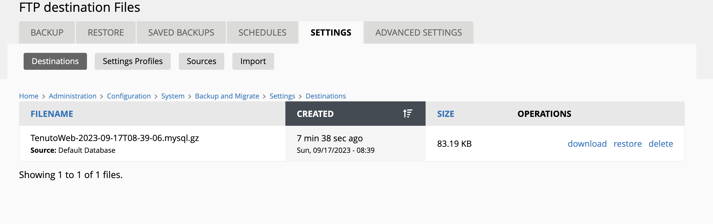 PHP 8: Error messages: RESTORE / SAVED BACKUPS when using FTP Destination · Issue #80 · backdrop ...