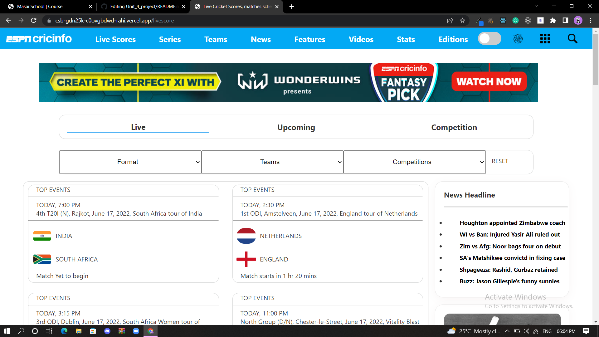 GitHub - cs2812/Espn_cric_info-Clone: This is a https://www.espncricinfo.com/ website clone ...