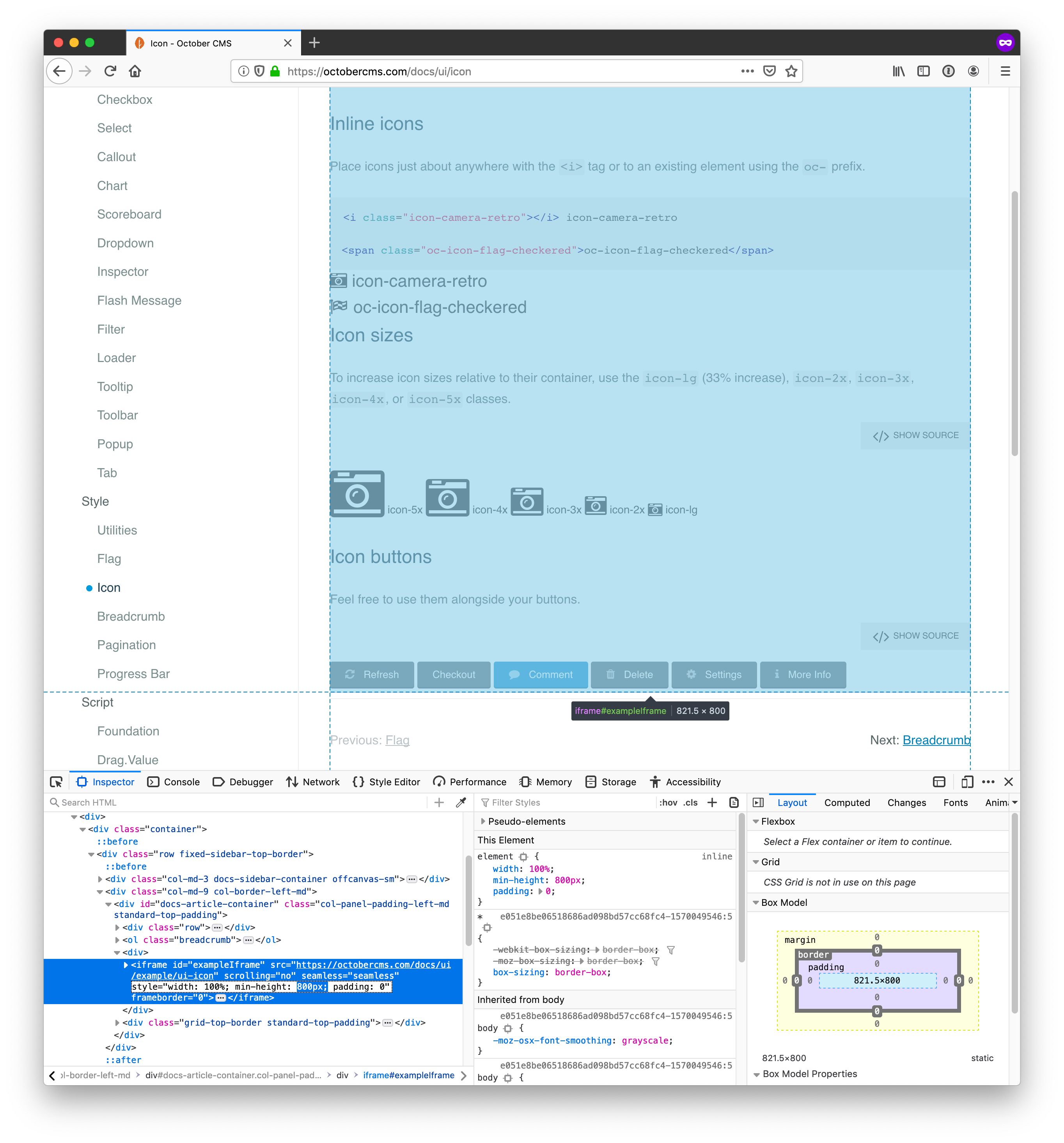 Icons pages not showing icon list · Issue #4665 · octobercms/october · GitHub