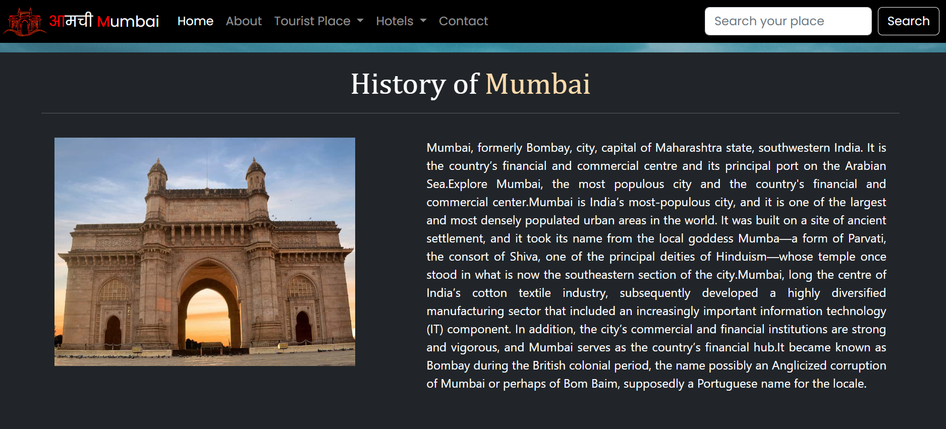 GitHub - Siddesh1210/Amchi-Mumbai: This project is all about for tourist who tend to visit ...